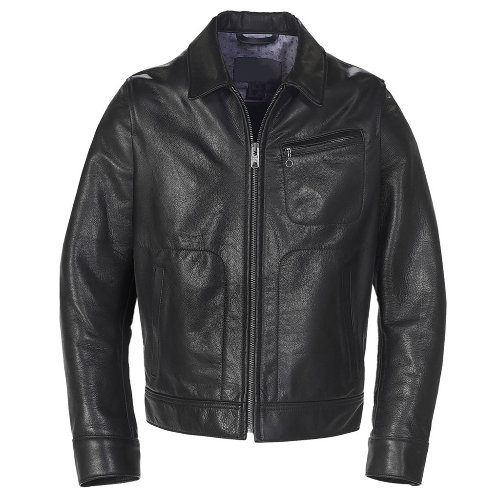 70s Unlined Waxy Cowhide Black Leather Delivery Jacket - Core Outfits