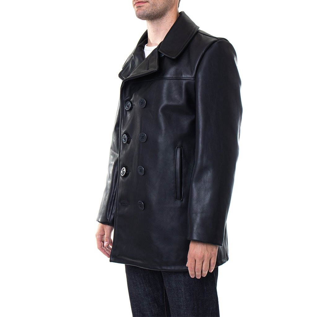 Leather Naval Pea Coat - Core Outfits