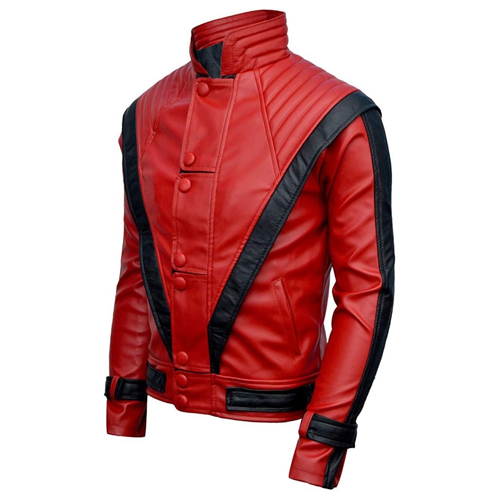 MJ Thriller Leather Jacket - Faux - Red Color - Core Outfits