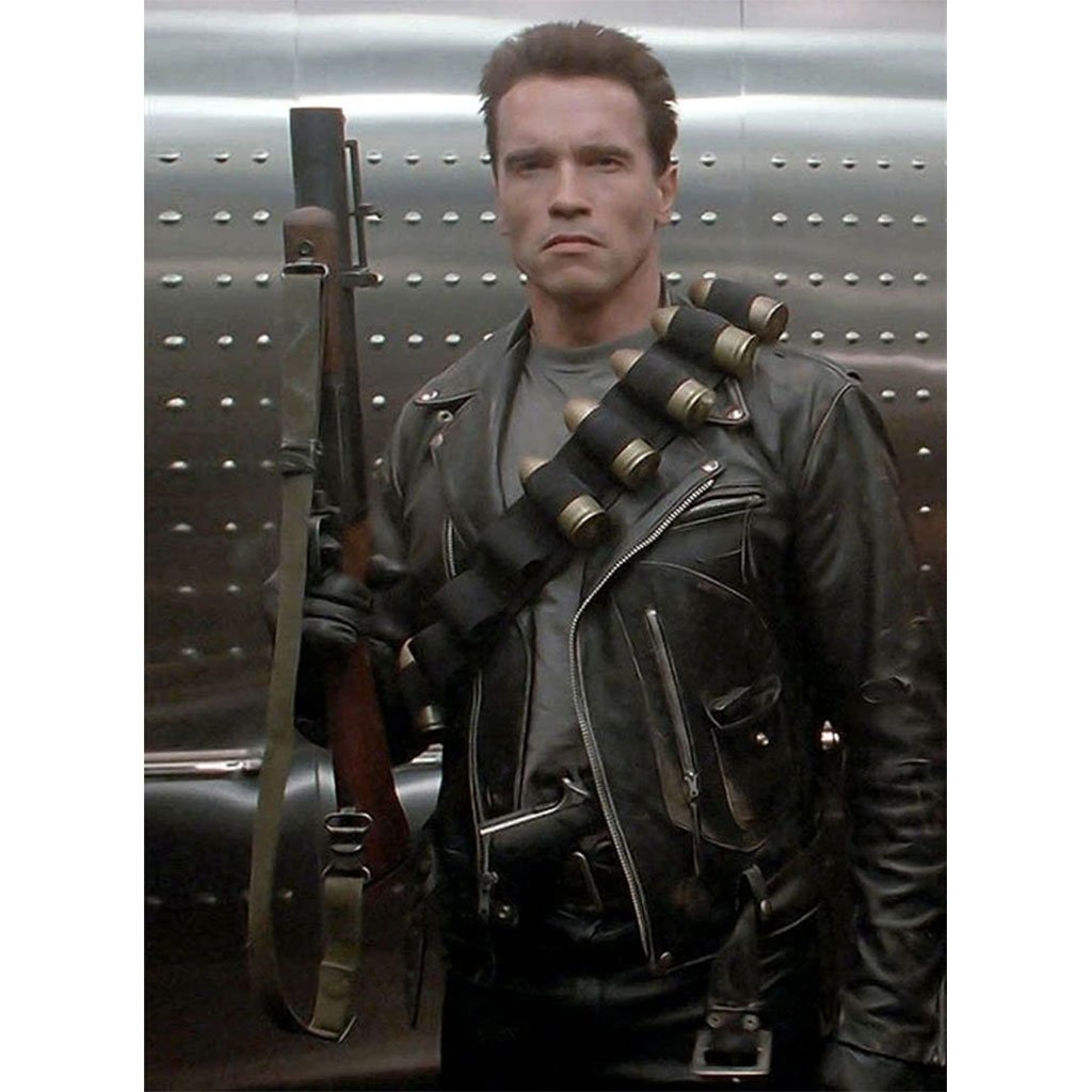 Terminator 2 Arnold Schwarzenegger Leather Jacket - Core Outfits