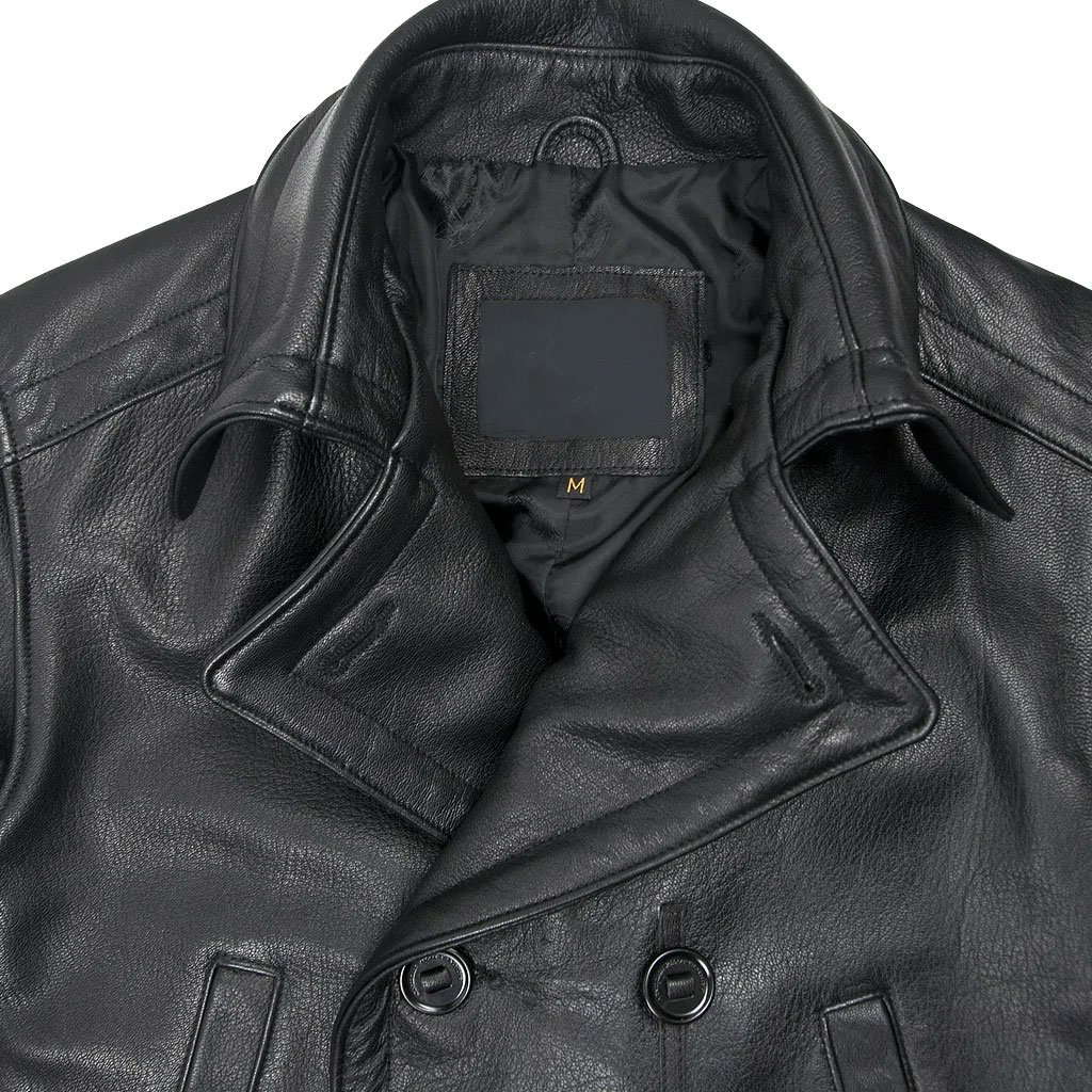 Vintage Leather Naval Officer's Coat - Core Outfits