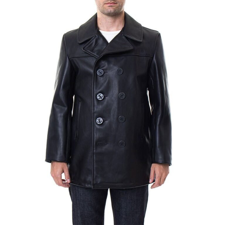 Leather Naval Pea Coat - Core Outfits
