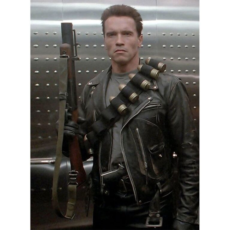 Terminator 2 Arnold Schwarzenegger Leather Jacket - Core Outfits